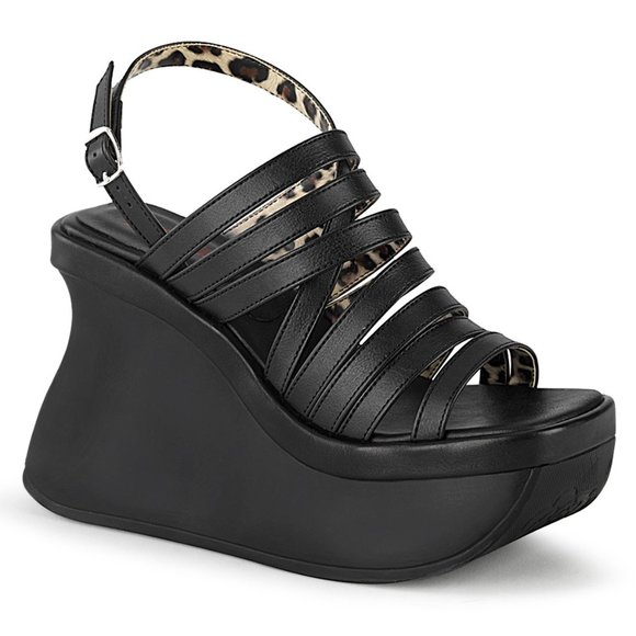 Demonia | Shoes | Demonia Pace 33 Black Strappy Platform Wedge Sandals ...